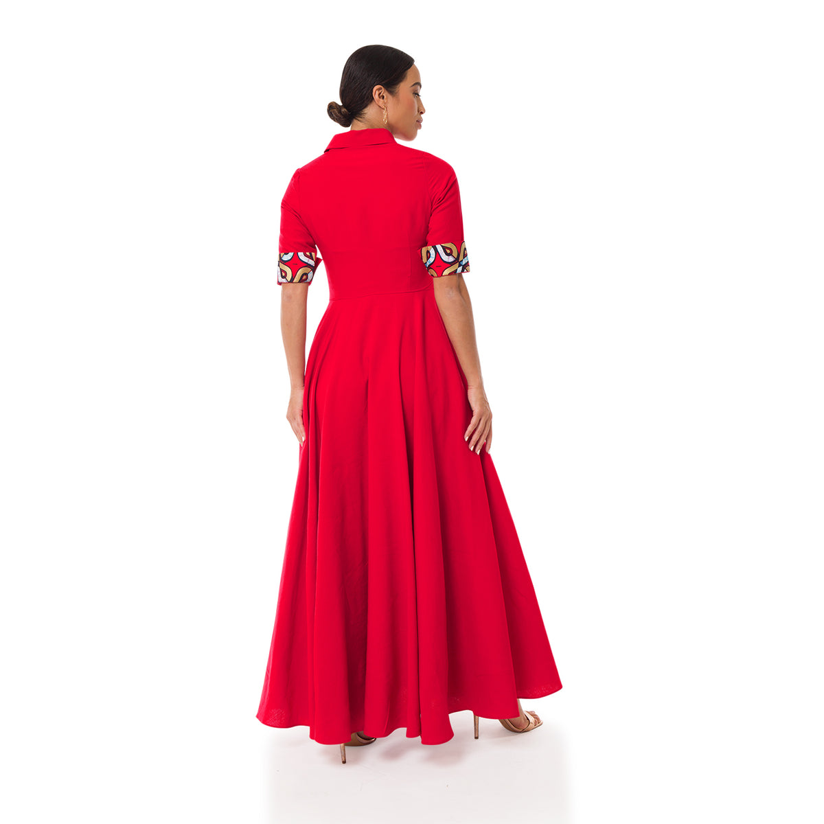 Winnie Linen Maxi Shirt Dress - Red – Winifred Mills